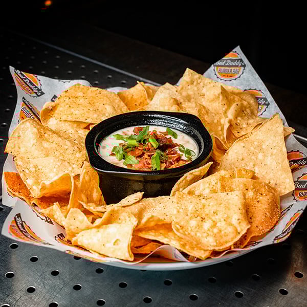 bad daddy's amber ale queso and chips
