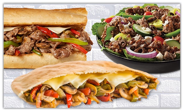Sandwiches and salads