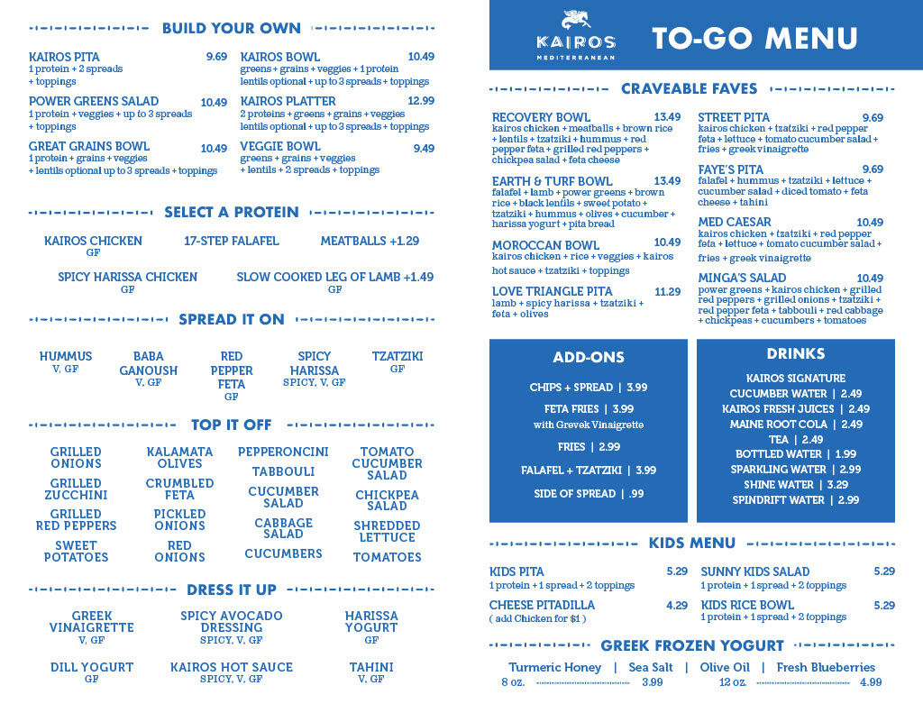 Download Our To-Go Menu